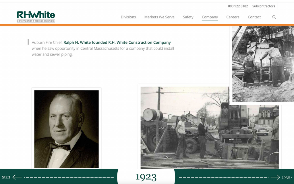 Construction Website Design | R.H. White Construction Company Inc