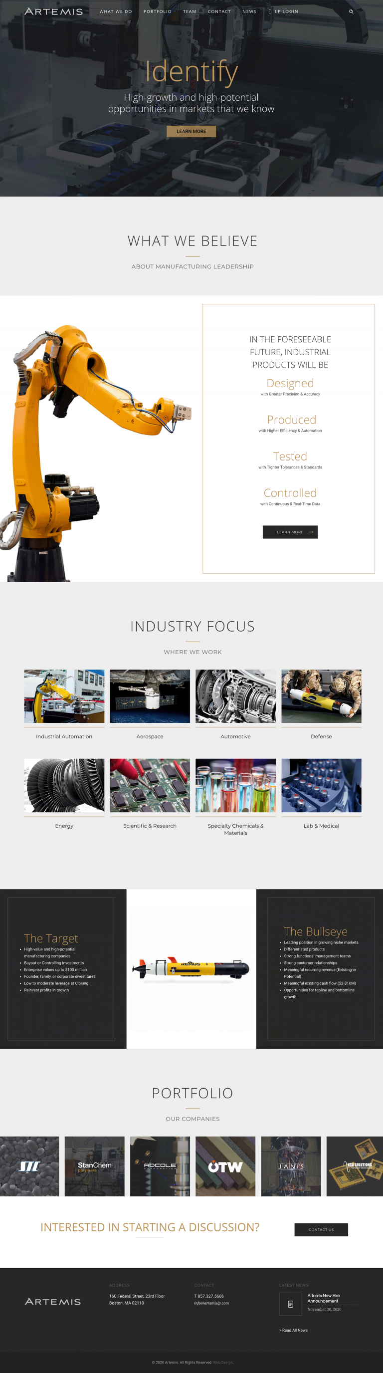 Private Equity Logo, Branding & Web Design | Artemis Capital