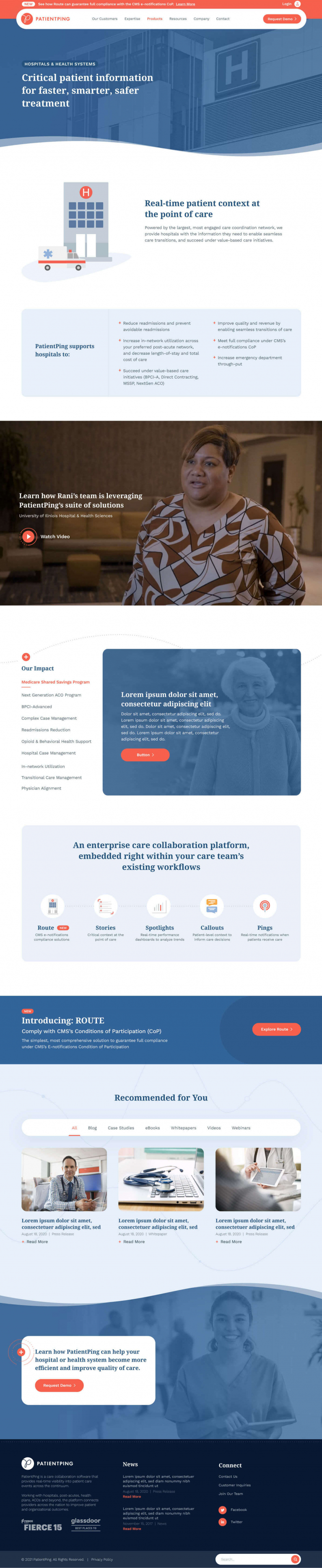 Healthcare Technology Software Web Landing Pages | PatientPing