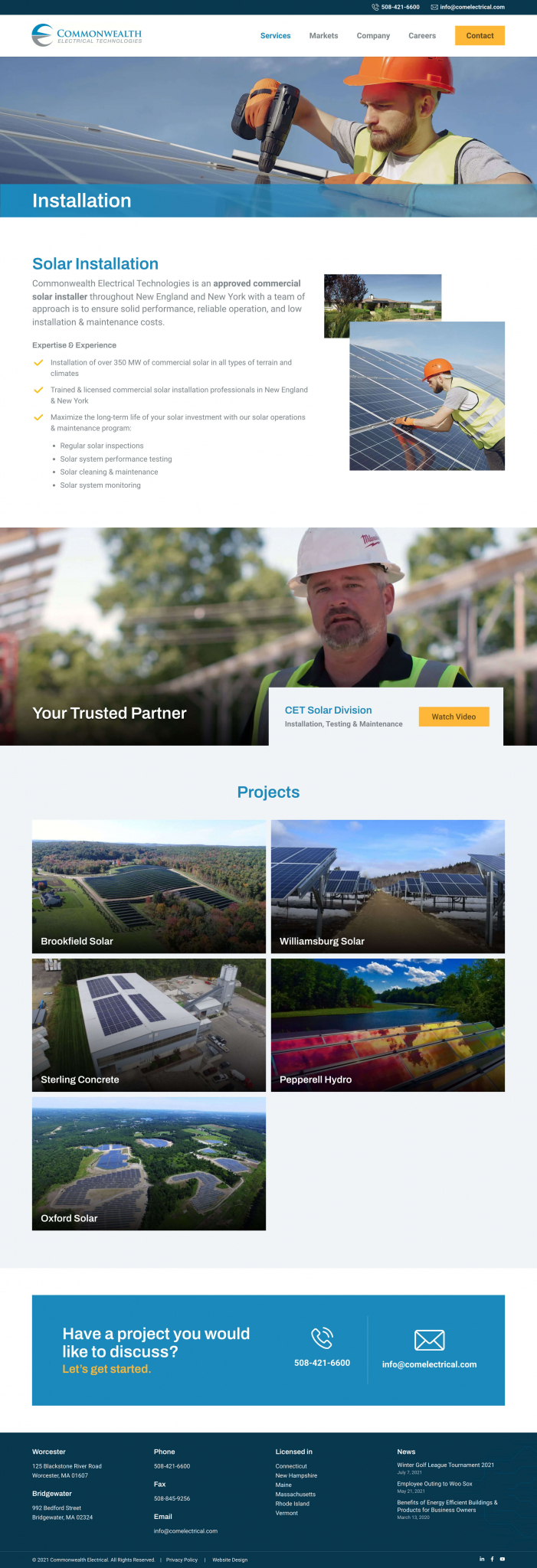 Electrical Contractor Web Design | Commonwealth Electrical Technologies